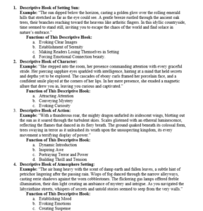 Descriptive Hook - Essay Writing - English Studies